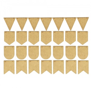 MDF Ribbon Bunting Shape
